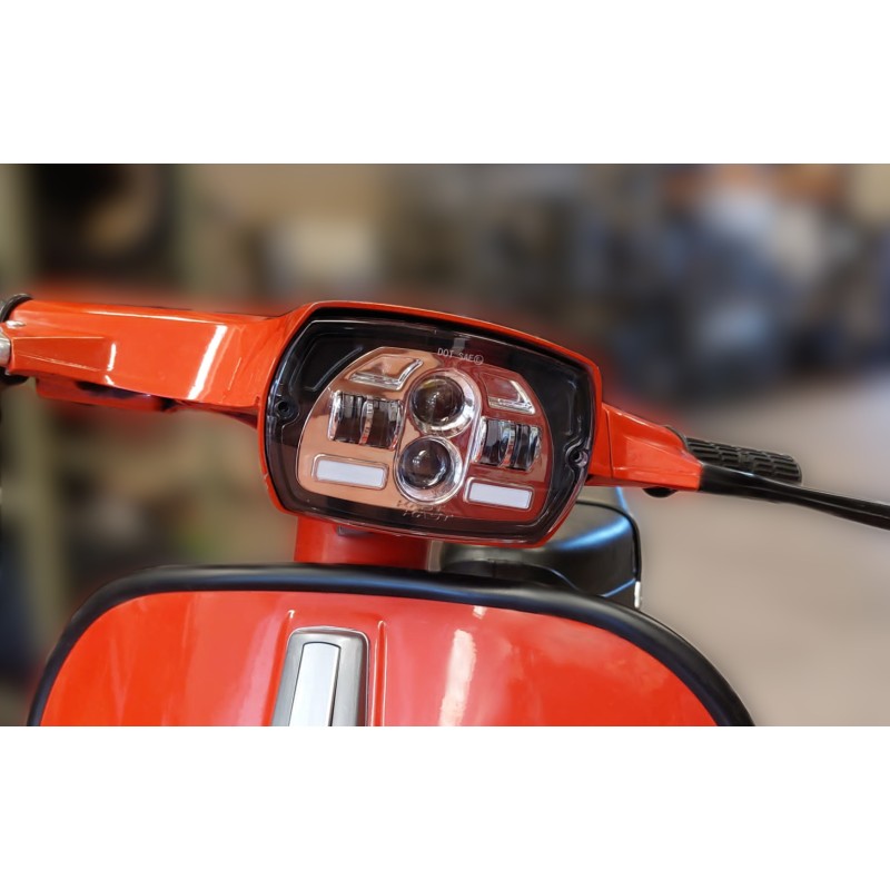 Faro LED 12V Vespa Primavera, Fondo plata